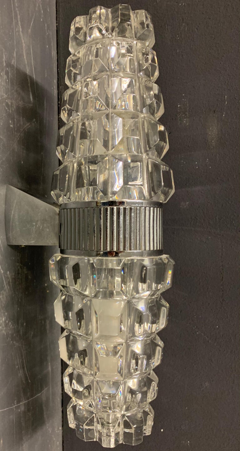 Wonderful Pair of Massive Crystal Wall Scones For Sale at 1stDibs