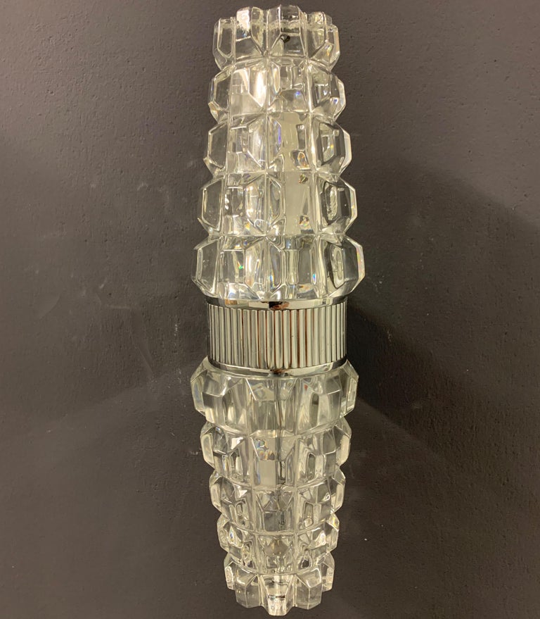 Wonderful Pair of Massive Crystal Wall Scones For Sale at 1stDibs