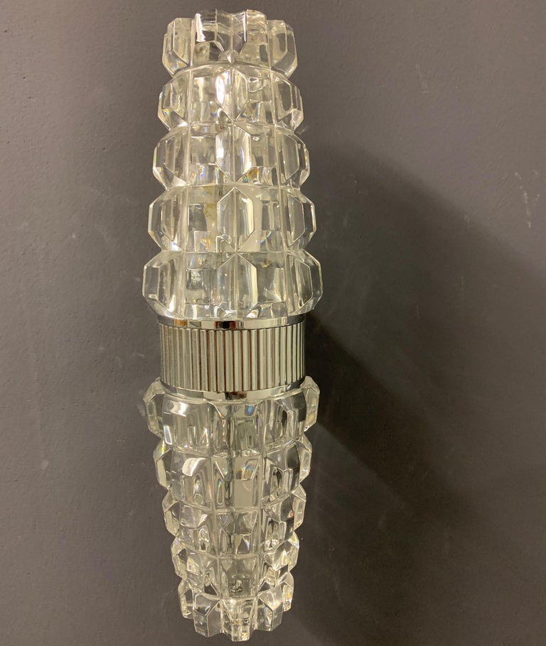 Wonderful Pair of Massive Crystal Wall Scones For Sale at 1stDibs