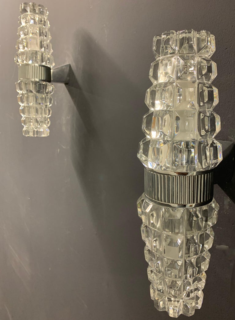 Wonderful Pair of Massive Crystal Wall Scones For Sale at 1stDibs