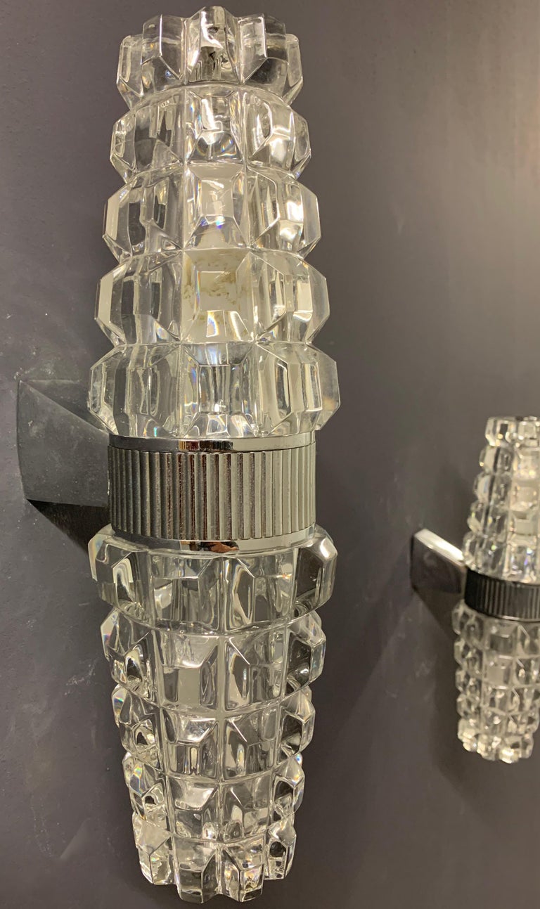 Wonderful Pair of Massive Crystal Wall Scones For Sale at 1stDibs