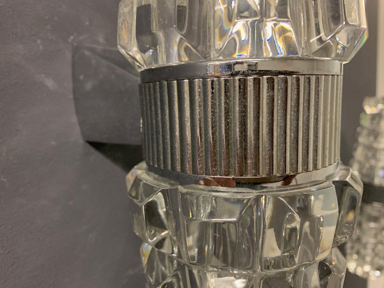 Wonderful Pair of Massive Crystal Wall Scones For Sale at 1stDibs