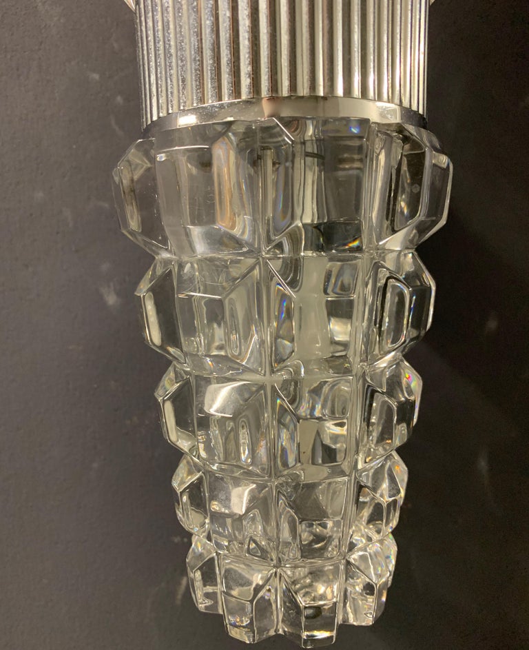 Wonderful Pair of Massive Crystal Wall Scones For Sale at 1stDibs