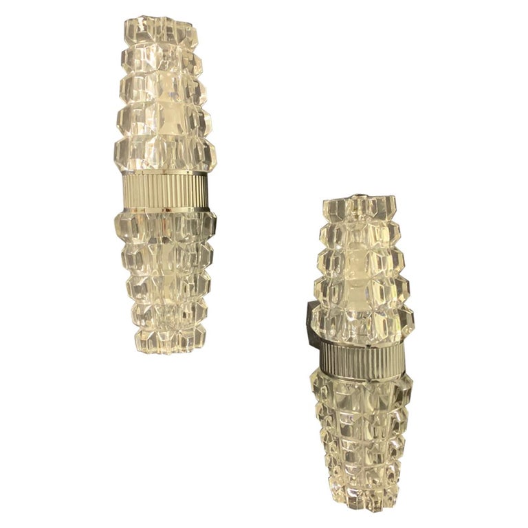 Wonderful Pair of Massive Crystal Wall Scones For Sale at 1stDibs