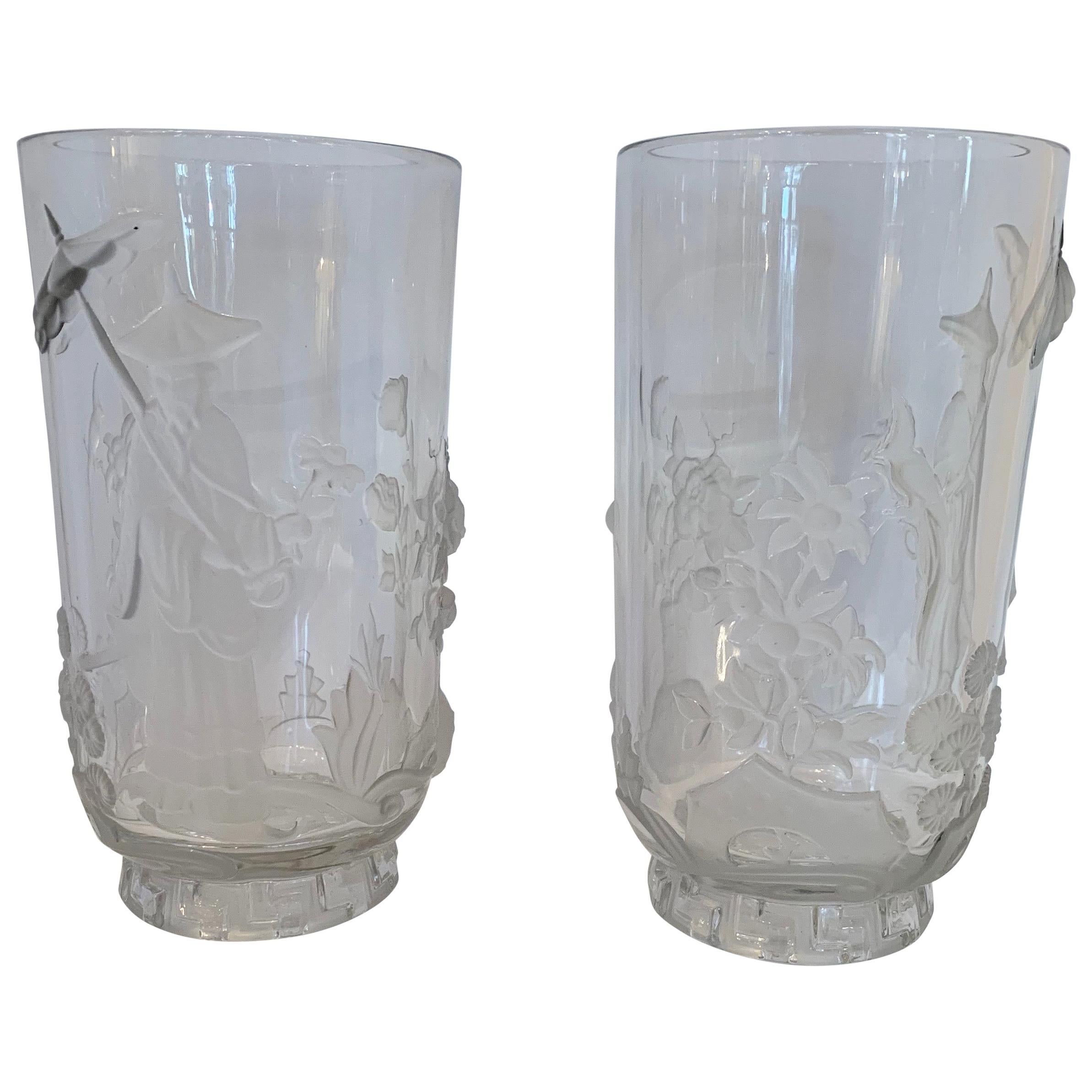 Signed 1930s Art Deco French Art Glass by Verlys For Sale at 1stDibs