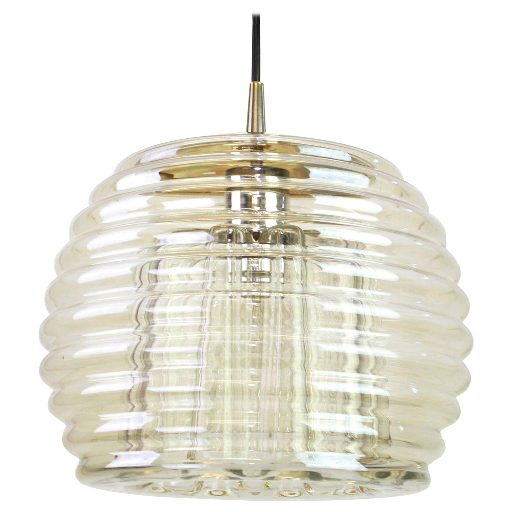 Wonderful Orange Opal Glass Pendant Light, Peill and Putzler, Germany ...