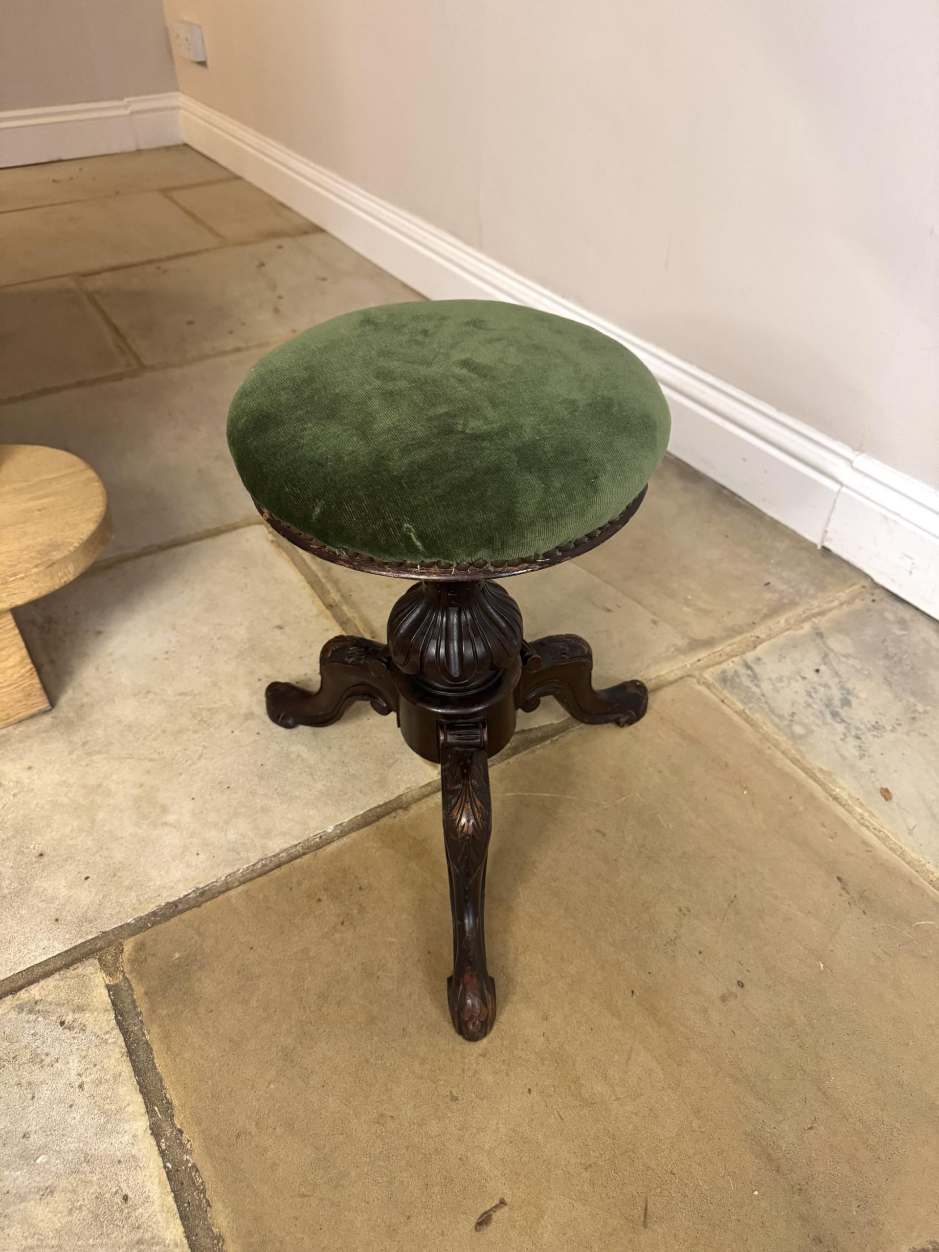 Wonderful quality antique Victorian carved walnut revolving stool For ...