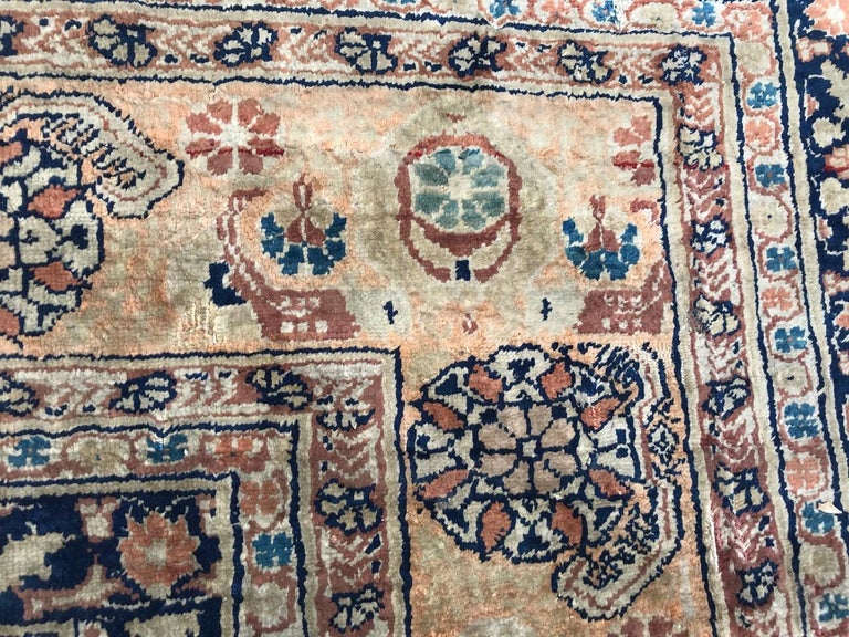 Wonderful Rare Antique Silk Tabriz Prayer Rug For Sale at 1stDibs