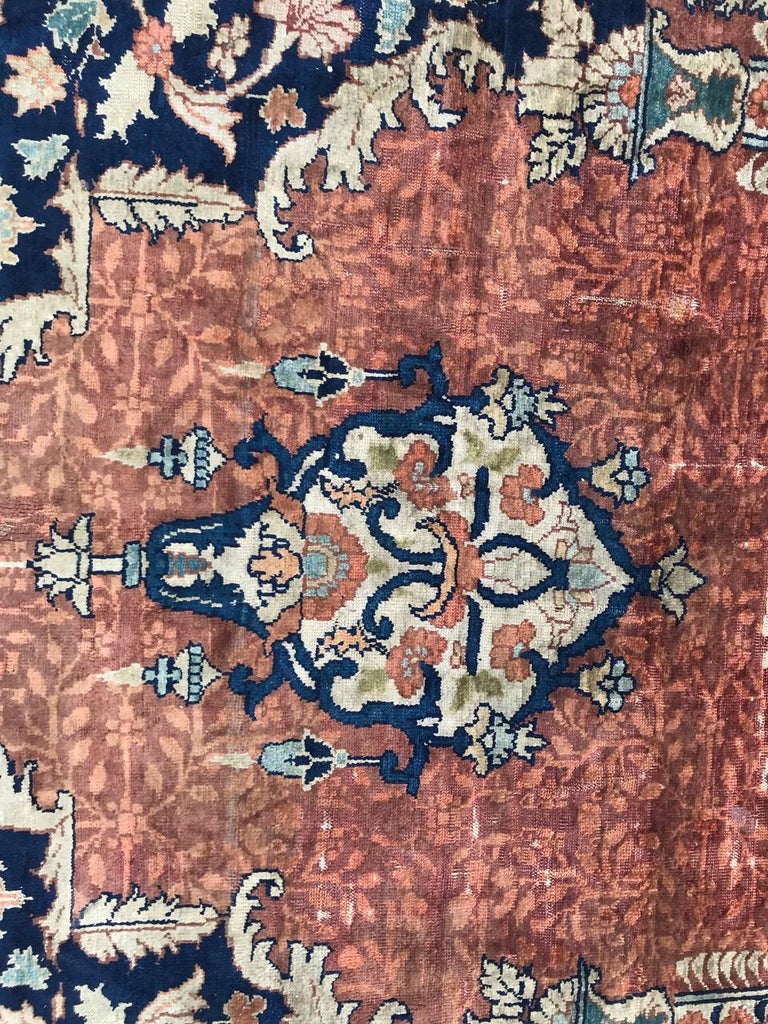 Wonderful Rare Antique Silk Tabriz Prayer Rug For Sale at 1stDibs