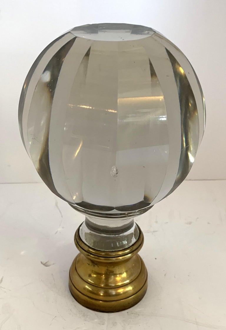 Wonderful Rare Large Bronze Crystal Panel Banister Newel Post Finial at ...