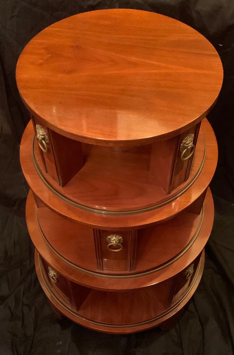 Wonderful Regency Lion Ormolu Mahogany Revolving Round Bookcase John ...