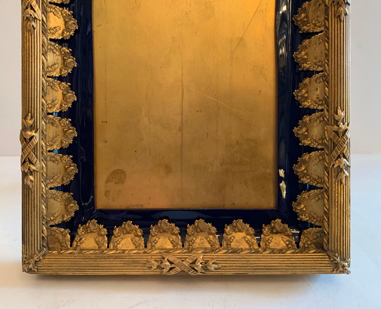 Wonderful Rich Royal Blue Faux Enamel Dore Bronze Ormolu French Picture ...