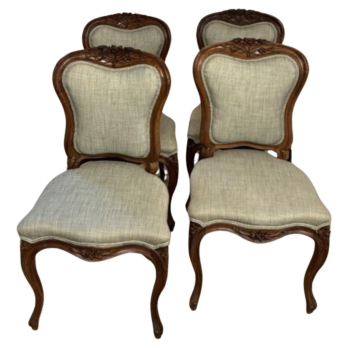 Stylish set of eight antique Victorian quality carved oak dining chairs ...