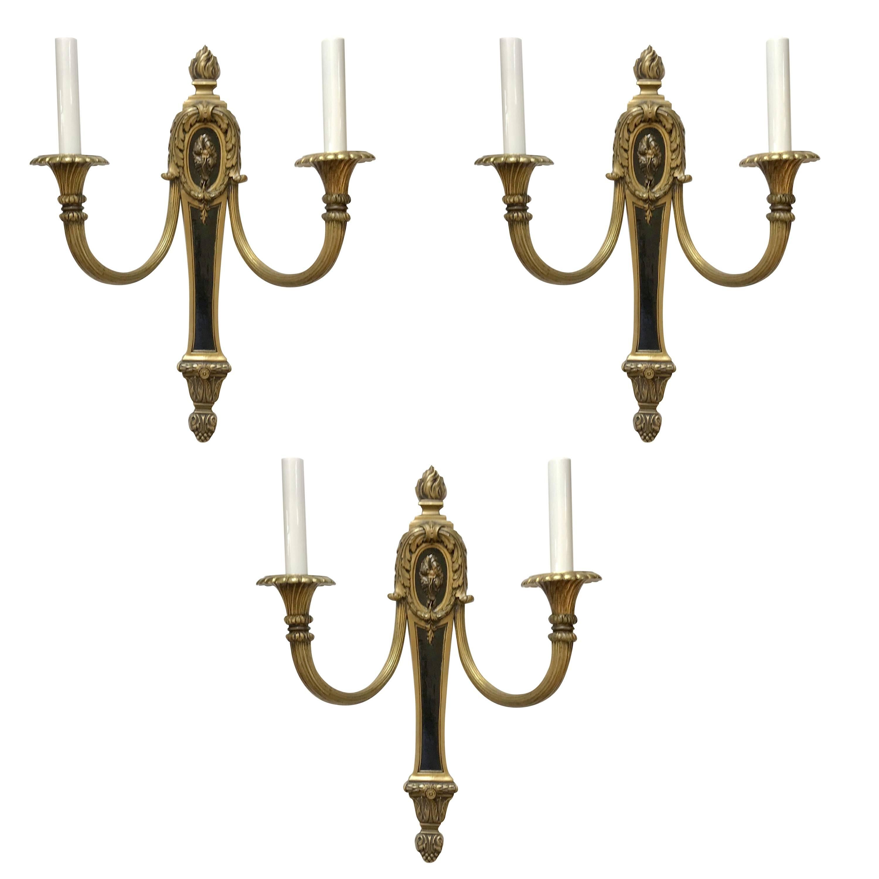 Wonderful Set of Three French Neoclassical Empire Patina Bronze ...