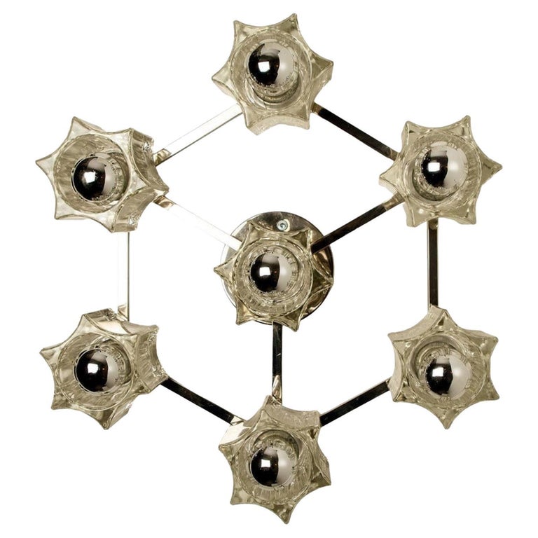 Wonderful Star Flush Mount/ Wall Light Peill Putzler Crystal Glass ...