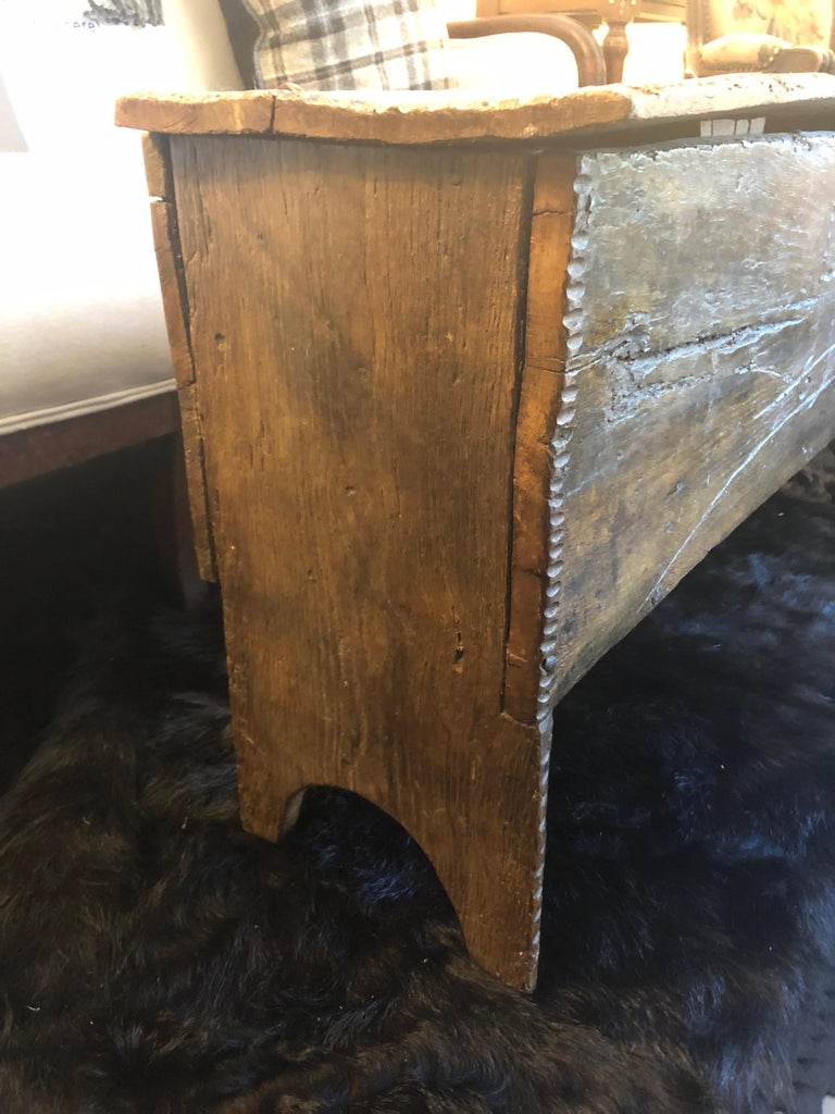 Wonderful Very Early Narrow Rustic British Wooden Coffer Trunk Coffee ...