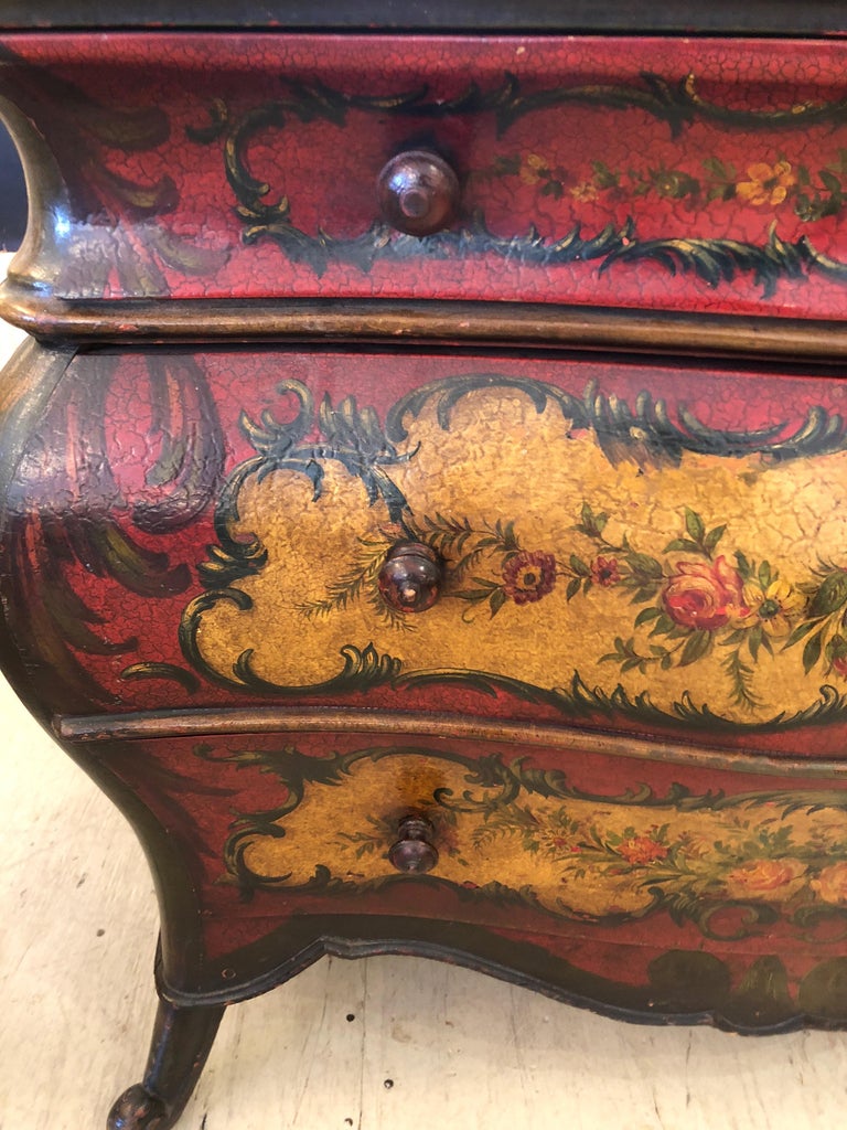 Wonderful Vintage Barn Red Painted Bombay Style Chest of Drawers For ...