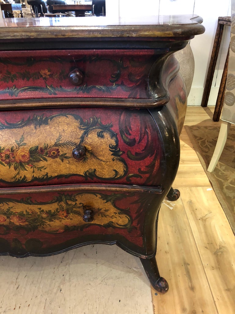 Wonderful Vintage Barn Red Painted Bombay Style Chest of Drawers For ...
