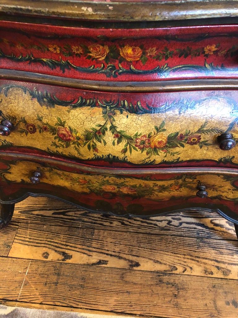 Wonderful Vintage Barn Red Painted Bombay Style Chest of Drawers For ...