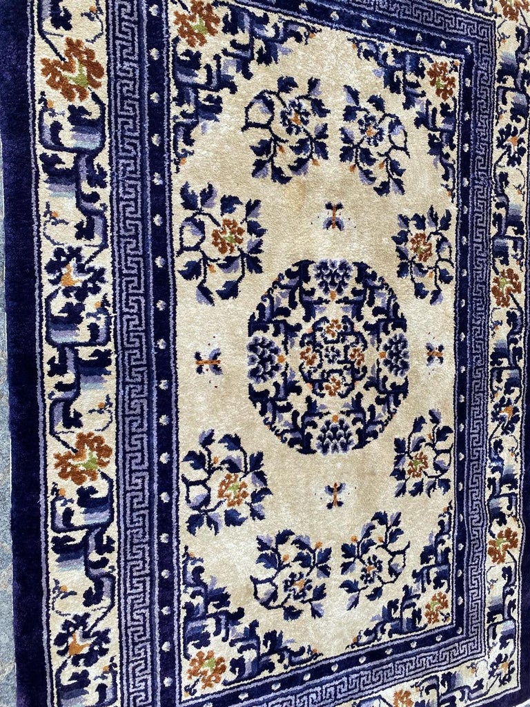 Wonderful Vintage Chinese Beijing Silk Rug For Sale at 1stDibs