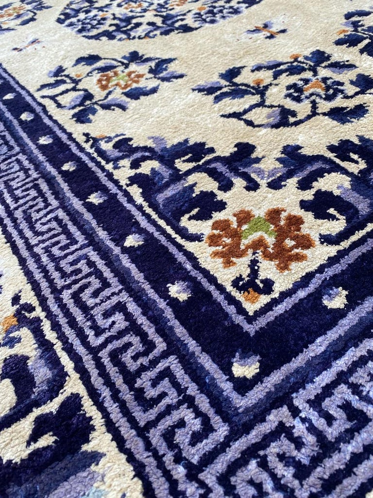 Wonderful Vintage Chinese Beijing Silk Rug For Sale at 1stDibs