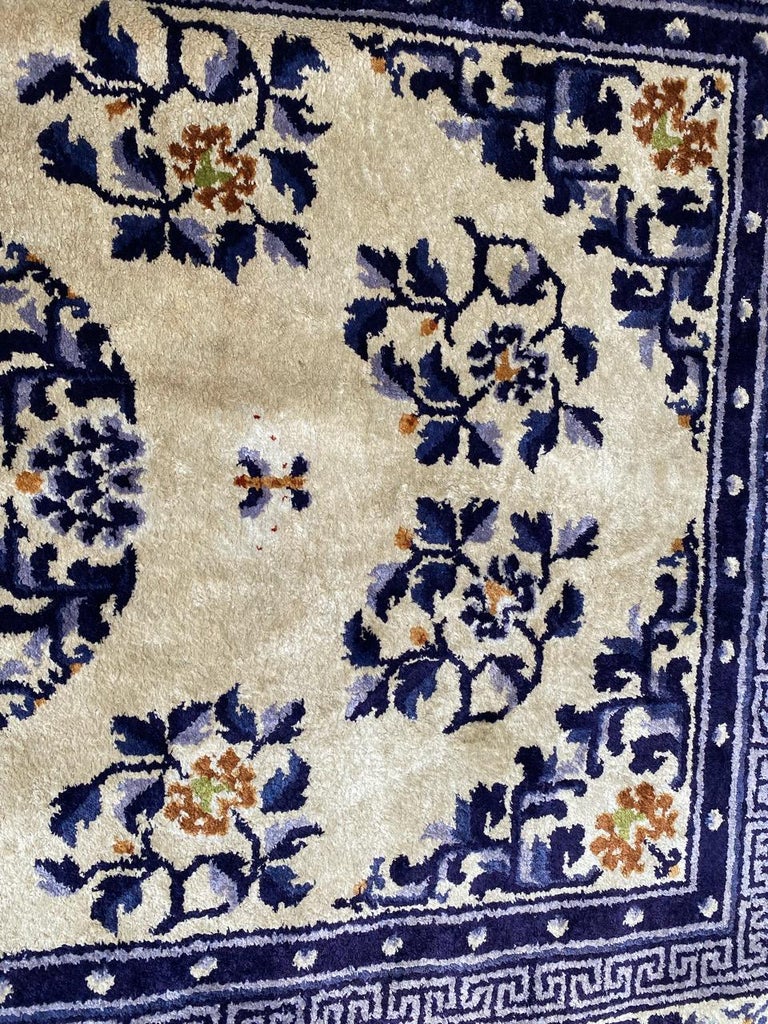 Wonderful Vintage Chinese Beijing Silk Rug For Sale at 1stDibs