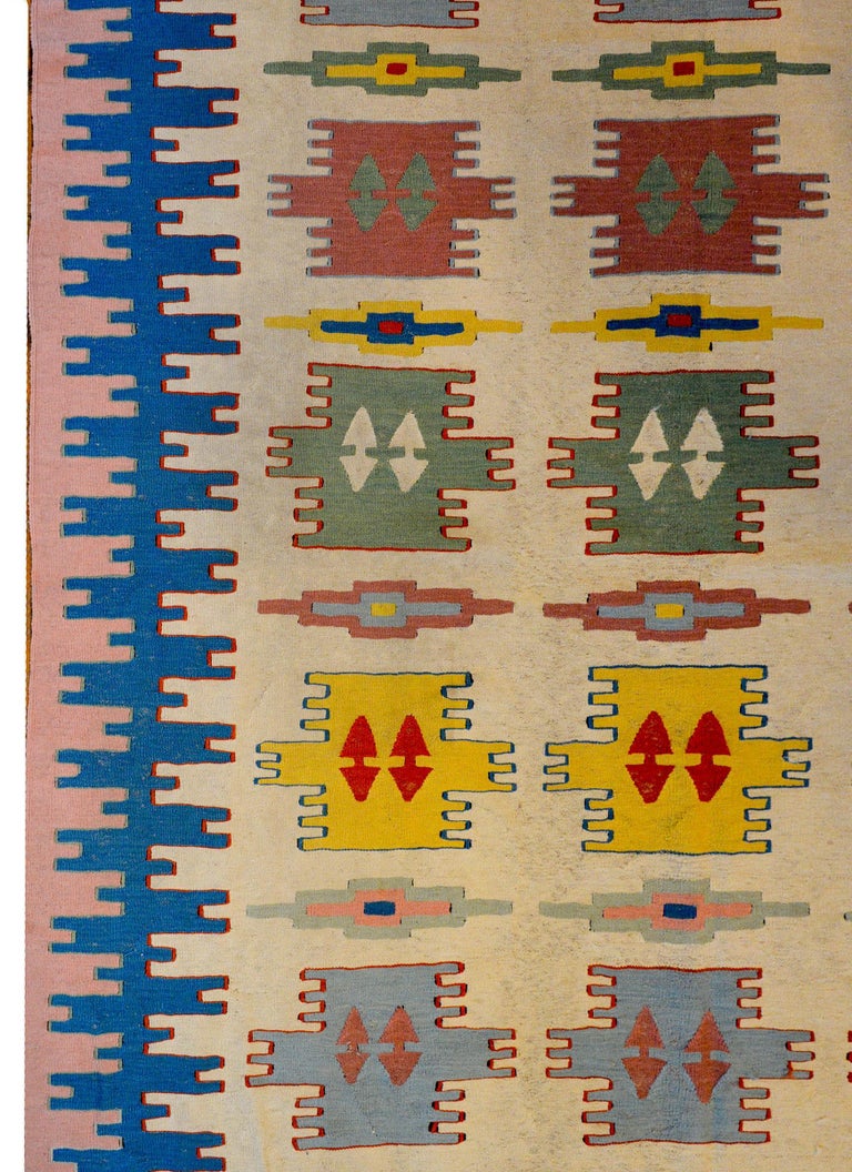 Wonderful Vintage Indian Dhurrie Rug at 1stDibs