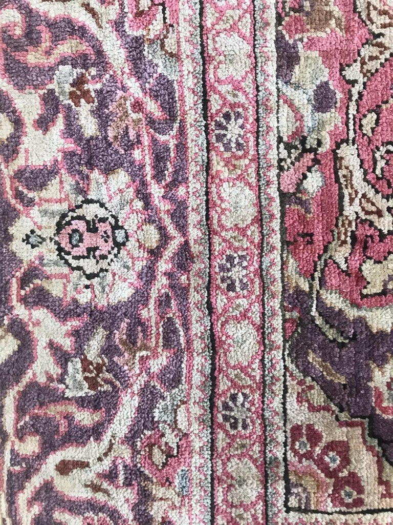 Wonderful Vintage Silk Turkish Kayseri Rug For Sale at 1stDibs