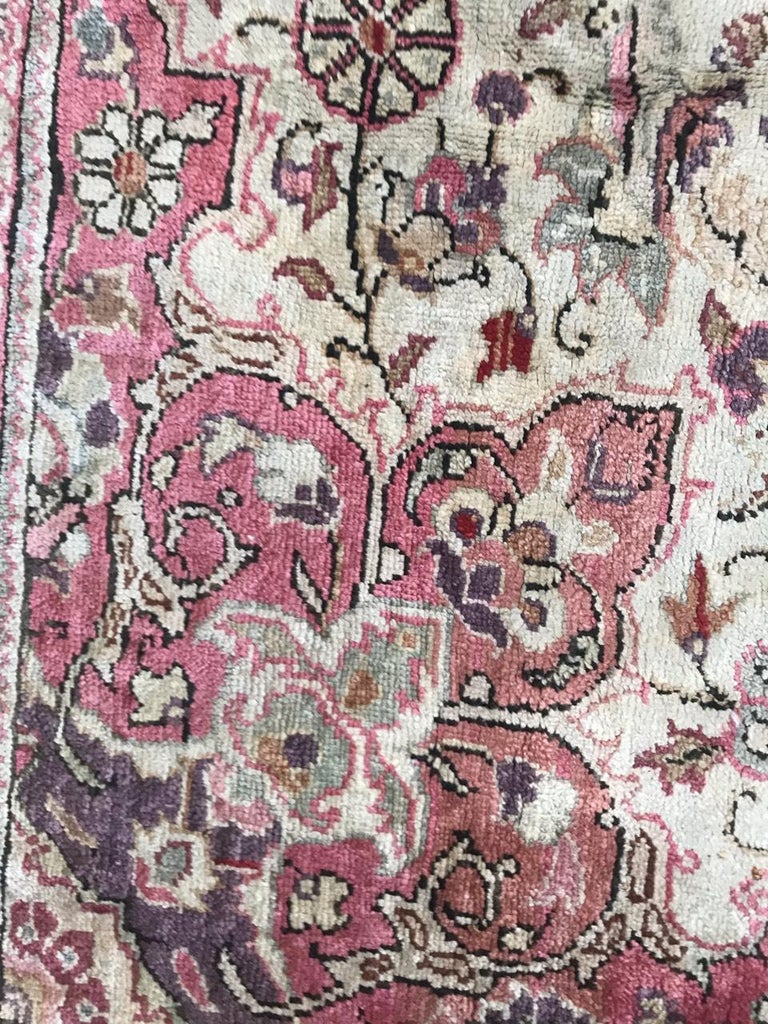 Wonderful Vintage Silk Turkish Kayseri Rug For Sale at 1stDibs