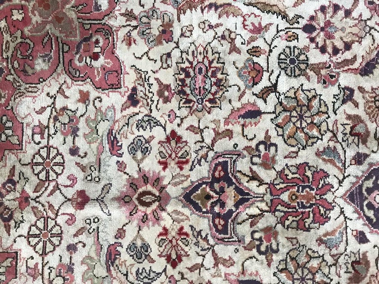Wonderful Vintage Silk Turkish Kayseri Rug For Sale at 1stDibs