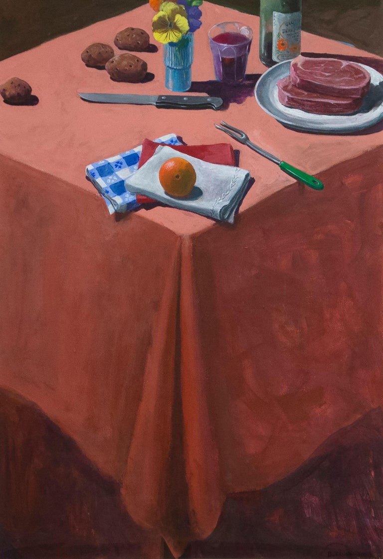 WONNER, PAUL - Untitled (Table with Fruit, Potatoes, Meat, and Flowers ...