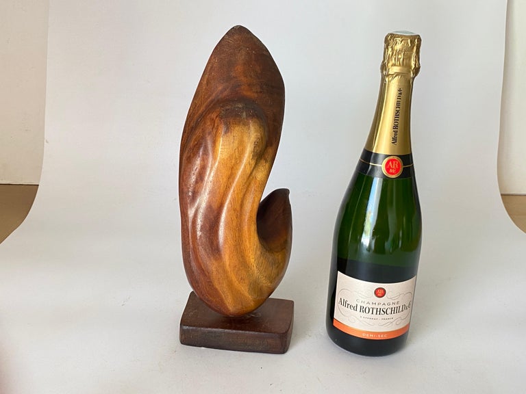Wood Abstract Sculpture in the Style of Alexandre Noll Brown Color ...