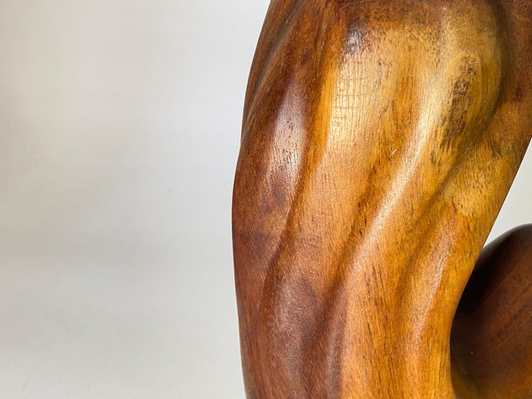 Wood Abstract Sculpture in the Style of Alexandre Noll Brown Color ...