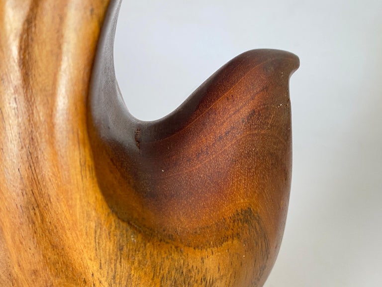 Wood Abstract Sculpture in the Style of Alexandre Noll Brown Color ...