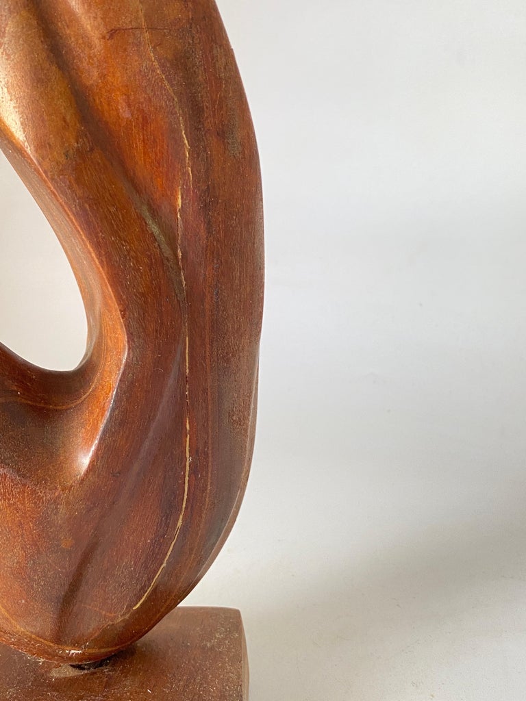 Wood Abstract Sculpture in the Style of Alexandre Noll Brown Color ...