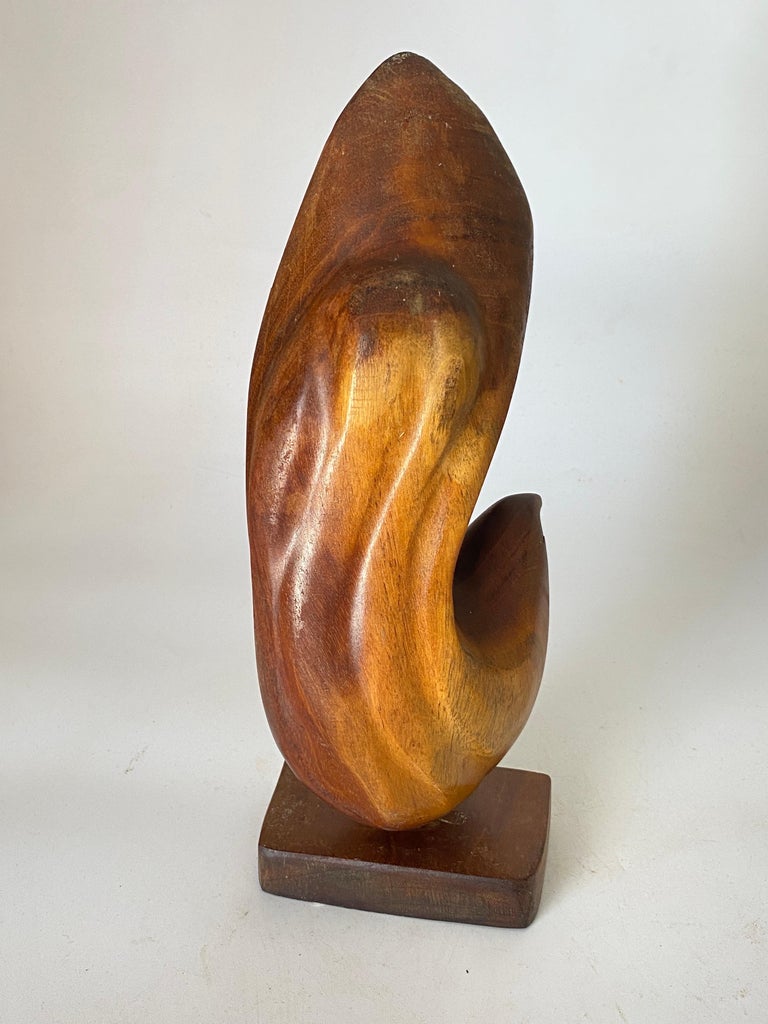 Wood Abstract Sculpture in the Style of Alexandre Noll Brown Color ...