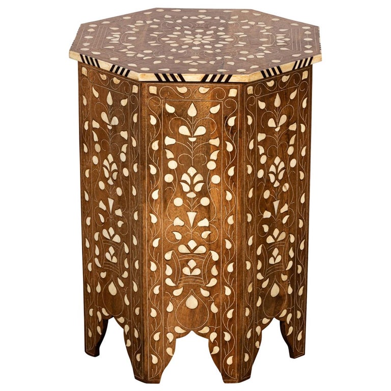 Wood and Bone Tall Taborete at 1stDibs