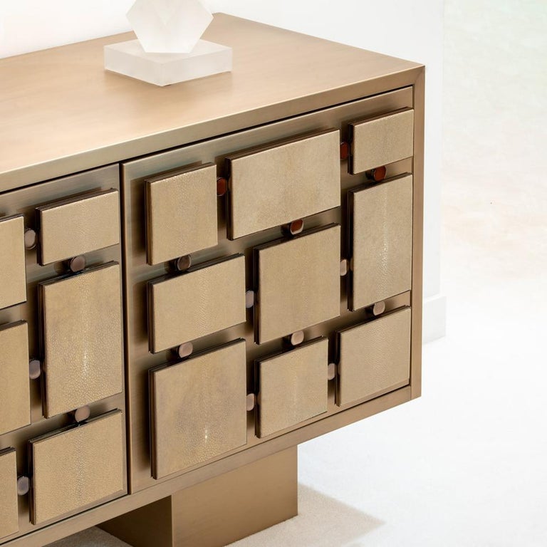 Wood and Bronze Sideboard For Sale at 1stDibs