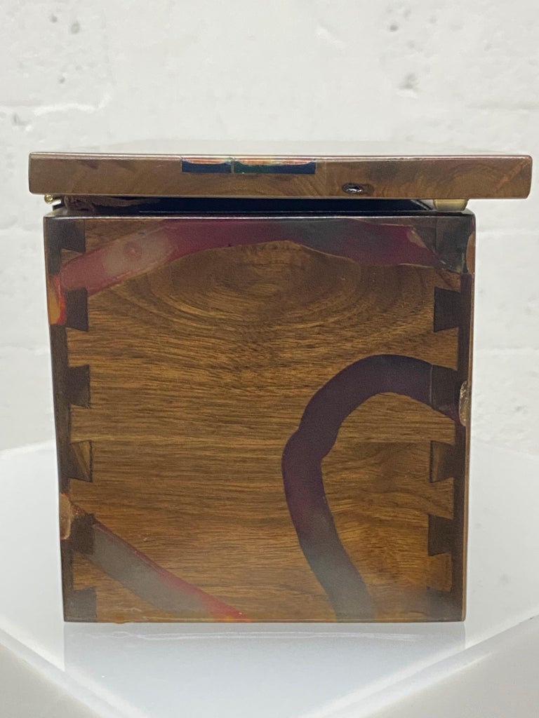 Wood and Colored Resin Storage Box For Sale at 1stDibs