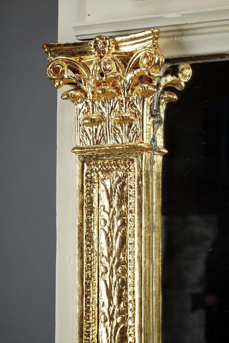 Wood and Gilded Stucco Overmantel Mirror, Empire Period, 19th Century ...