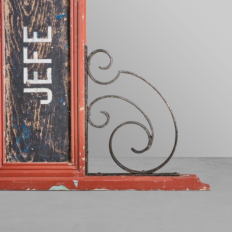 Wood and Iron Hand Painted "Jefe" Sign For Sale at 1stDibs