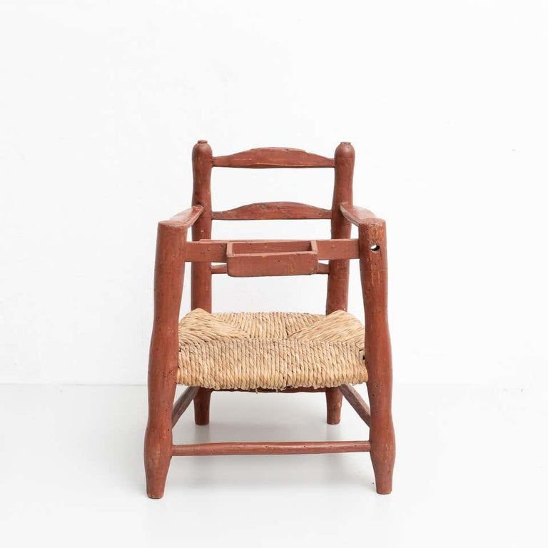 Wood and Rattan Children Chairs, circa 1960 For Sale at 1stDibs