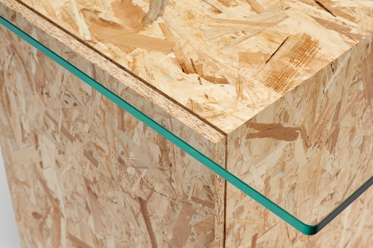 Wood Apart Desk in lacquered wood, OSB wood and tempered glass For Sale ...
