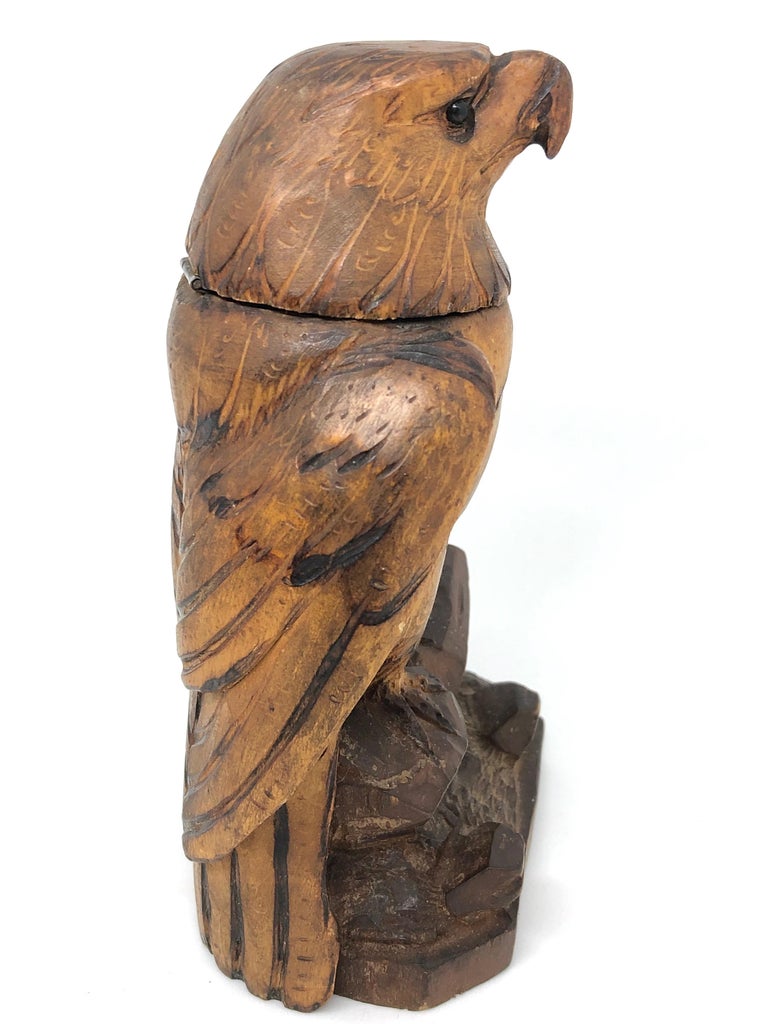 Wood Black Forest Brienz Carved Eagle Inkwell German Antique, 1900s at ...
