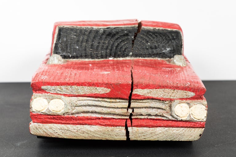 Wood Carved American Folk Art Muscle Car For Sale at 1stDibs