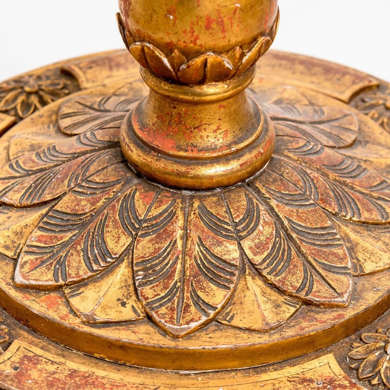 Wood Carved Floor Lamp with Fringed Lampshade, Italy, 1970s For Sale at ...