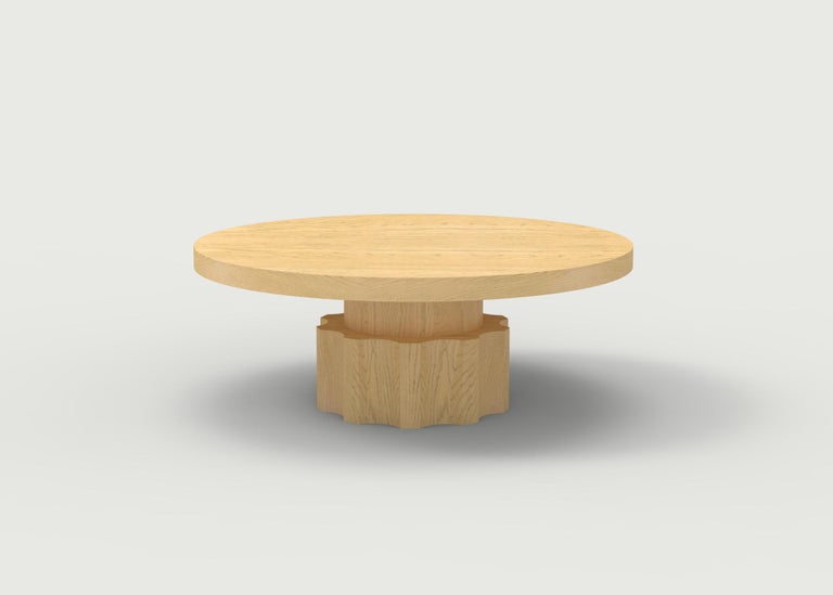 Wood Coffee Table with Hand Carved Nut and Bolt Base in Choice of Wood ...