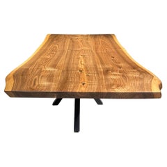 Custom Wooden Walnut Round Dining Table - Live Edge Black Walnut Round ...