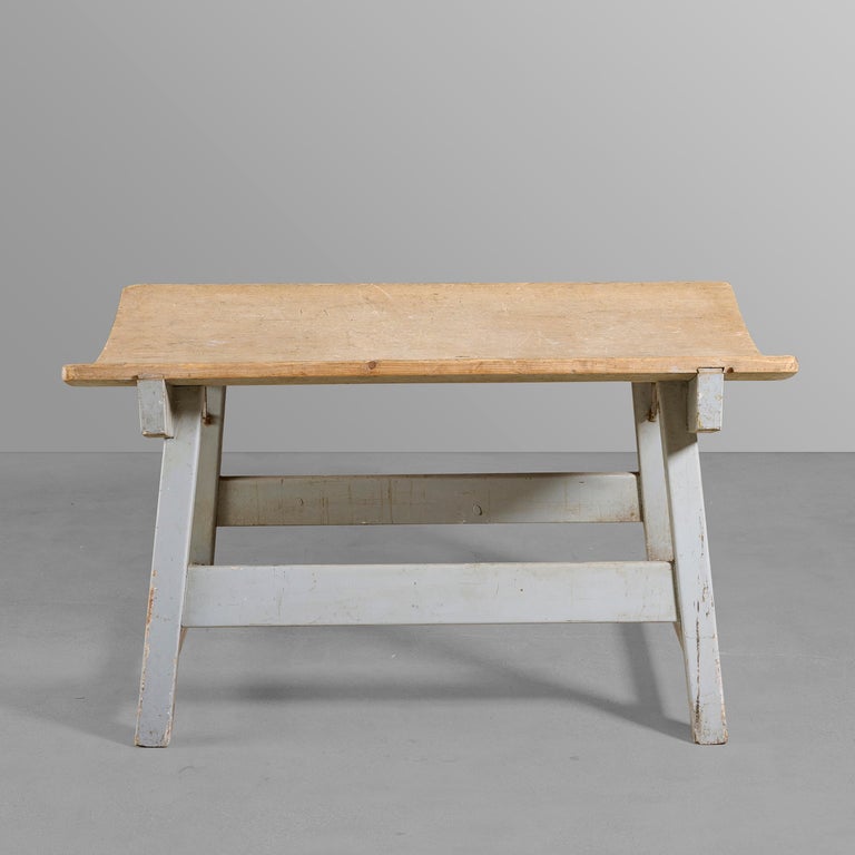 Wood Dough Table with Concave Top For Sale at 1stDibs