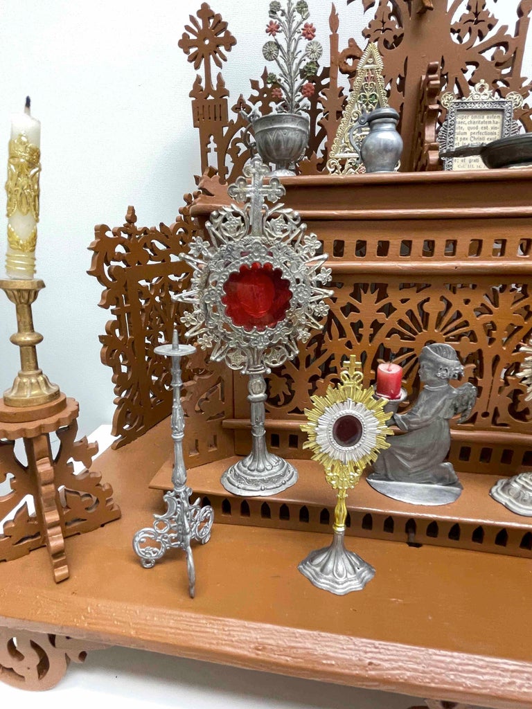 Wood Fretwork House Altar with Accessories Black Forest Folk Art 1900s ...